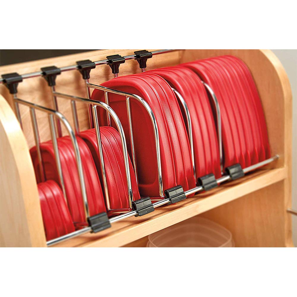 Expandable Food Container Lid Organizer,Large Capacity Adjustable 10 ...