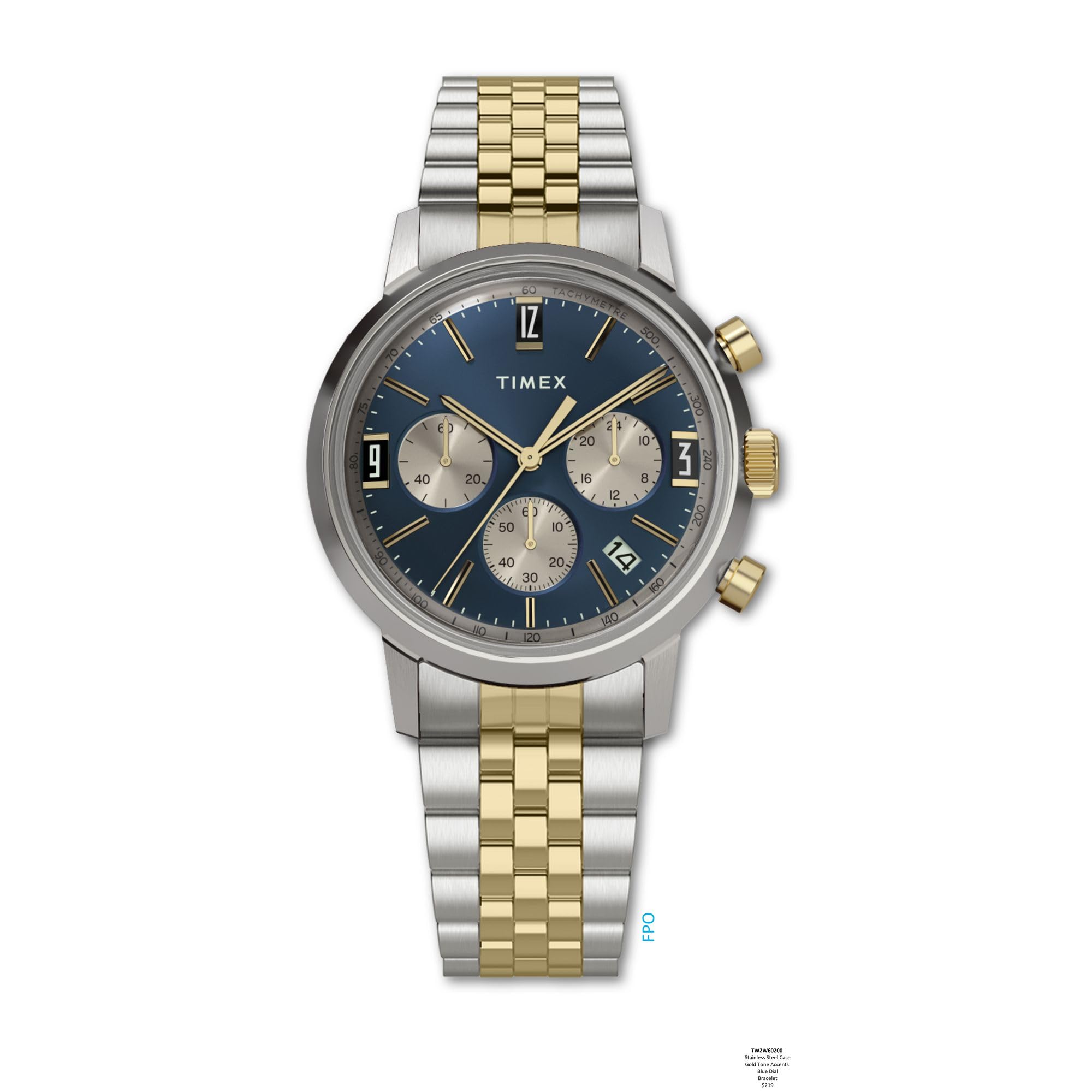Amazon.com: Timex Men's Marlin Quartz Chronograph 40mm Watch - Two-Tone ...