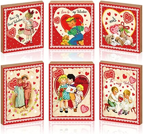 Amazon.com: Wesiti Vintage Valentine's Day Front Door Sign Wooden ...