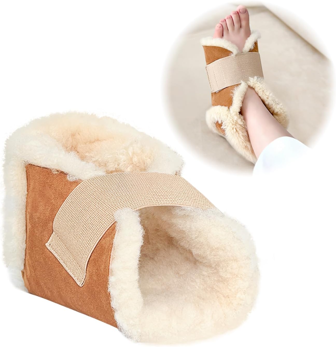 Amazon.com: Mybow Sheepskin Heel Protectors for Bed Sores – Lambswool ...