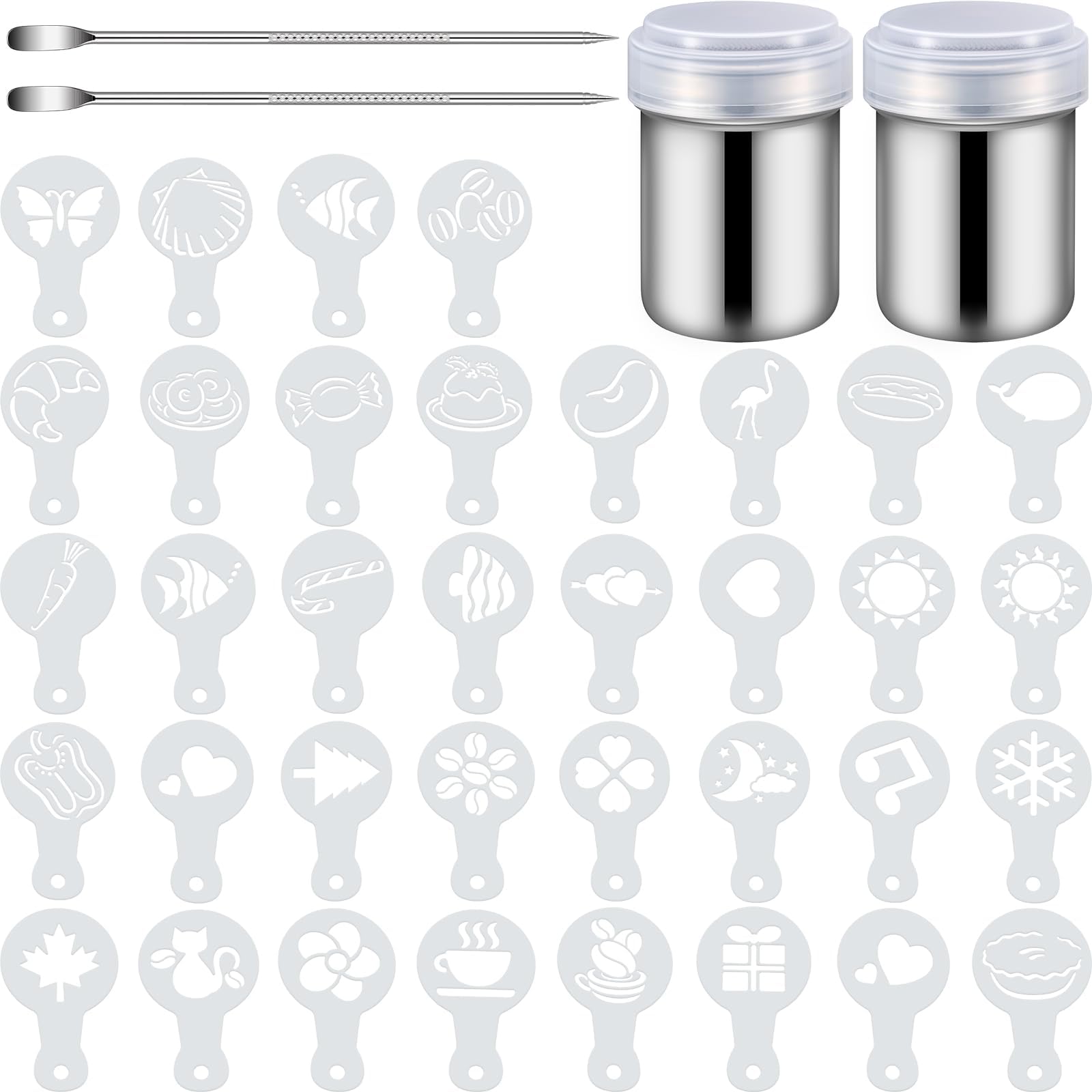Amazon.com: SIPLIV Coffee Art Tool Kit 60 Pcs Different Kinds of ...
