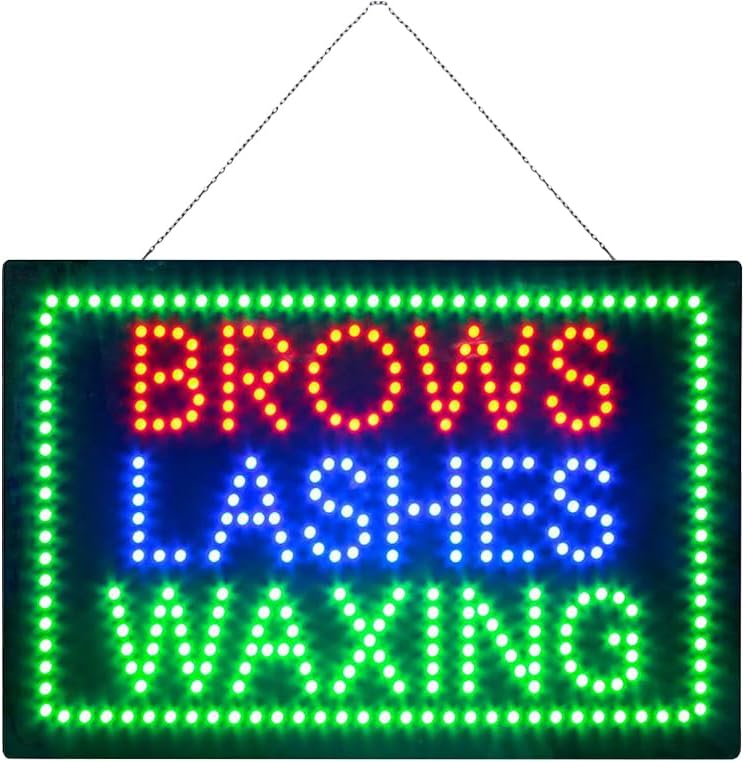 Amazon.com : LED Brows Lashes Waxing Sign for Eyebrow Eyelash Waxing ...