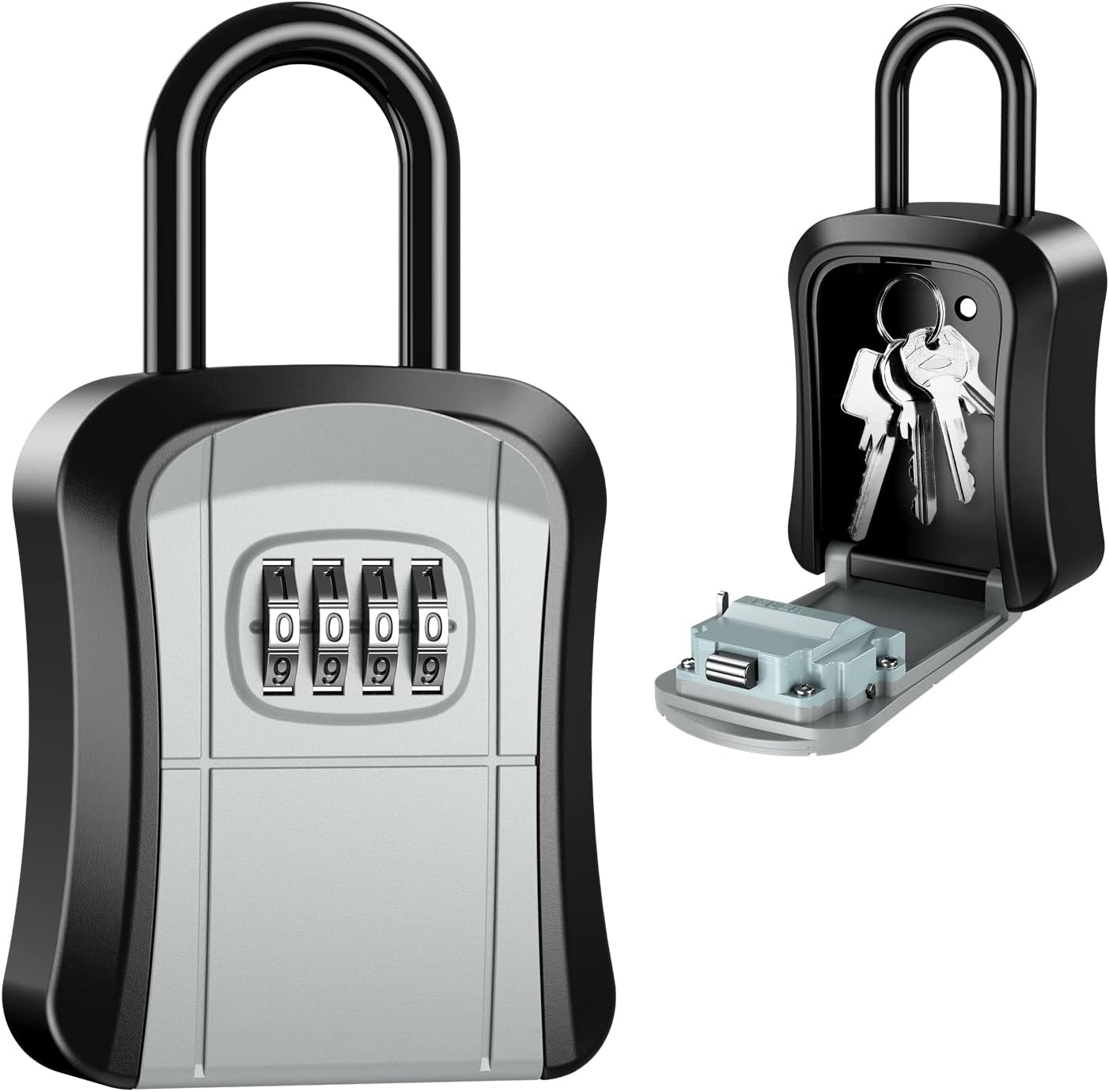 Upgraded Ankilo Key Lock Box, Wall Mounted 4-Digit Combination Lockbox ...