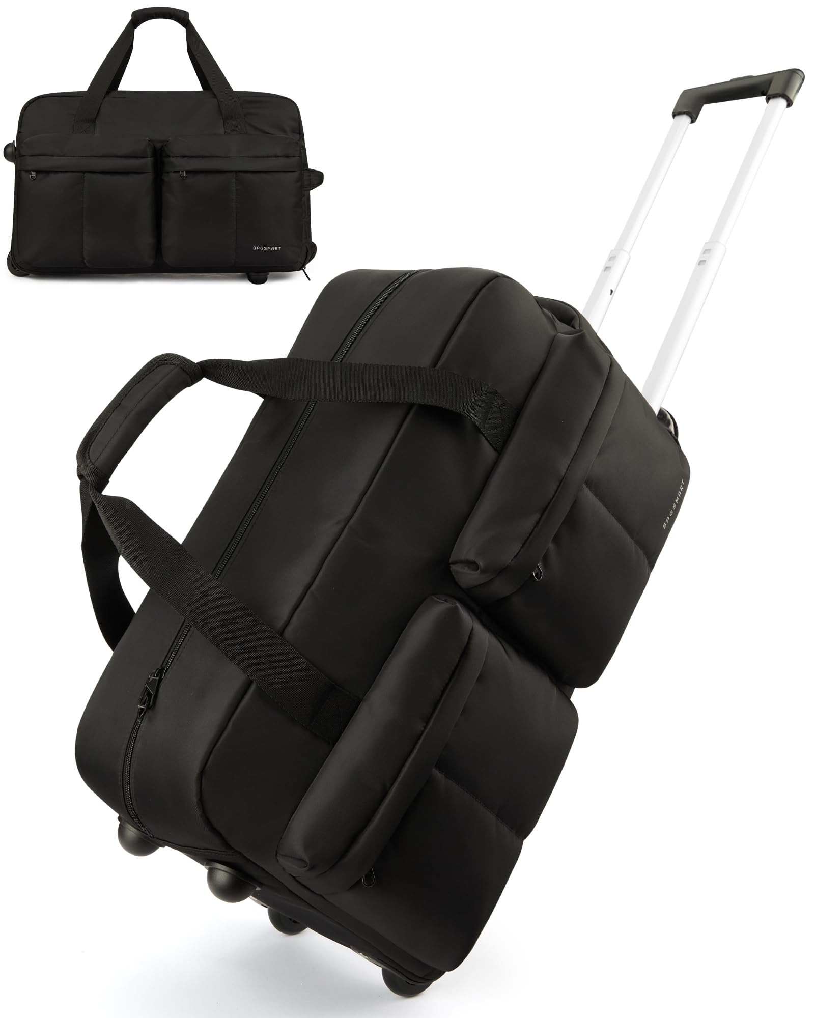 Amazon.com | BAGSMART Rolling Duffle Bag with Wheels, Carry On Bag ...