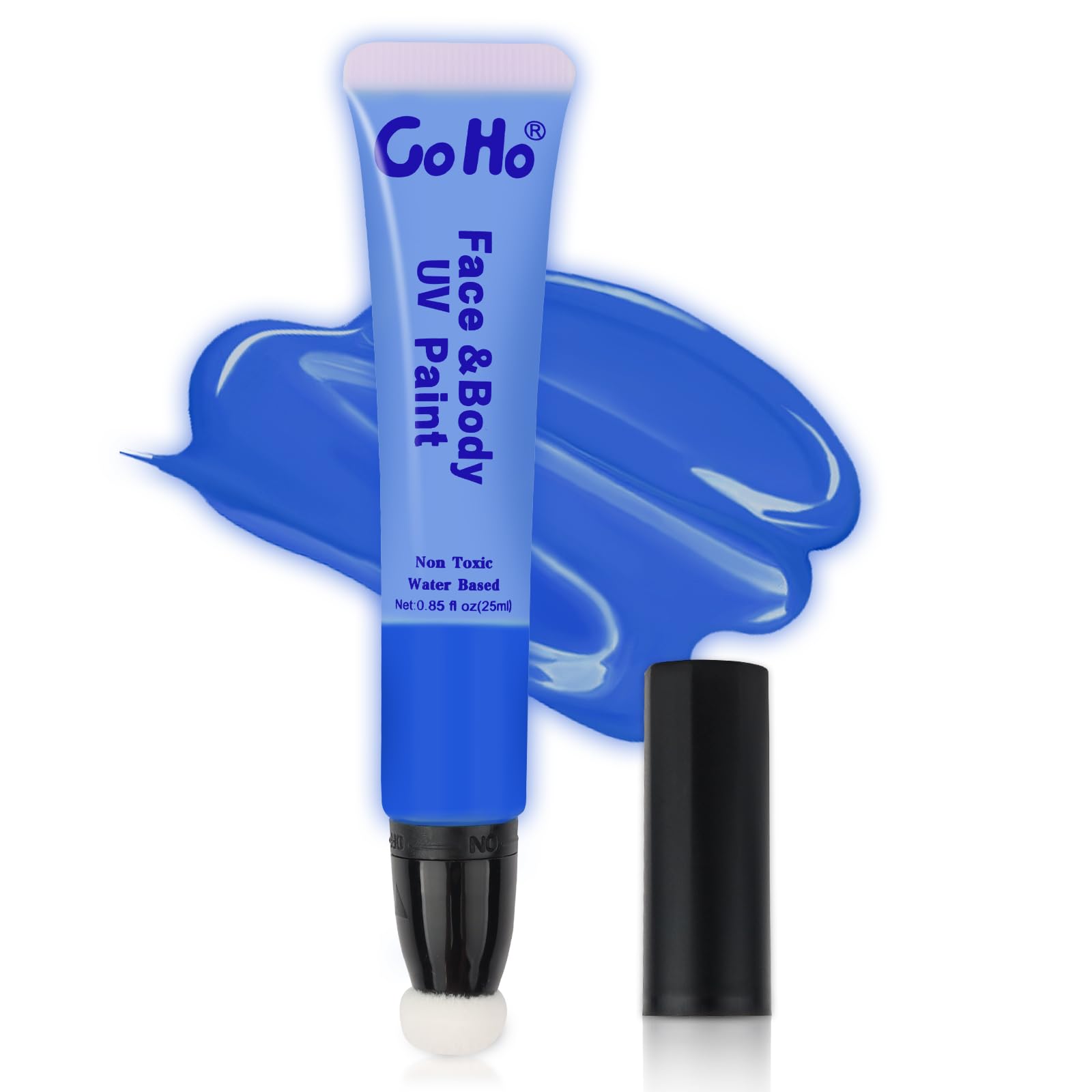 Amazon.com : Go Ho UV Blacklight Neon Blue Face Body Paint,Water Based ...