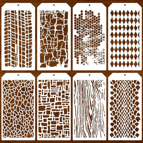 Decorative Stencils for Painting, Reusable Texture Stencils Mixed Media Stencil Layering Drawing ...