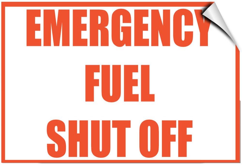 Amazon.com : Emergency Fuel Shut Off Hazard Emergency Label Decal ...