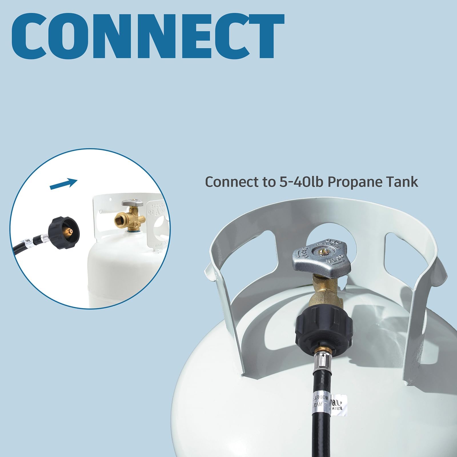 Snapklik.com : GasSaf 2FT RV Propane Hose, Propane Pigtail Gas Line