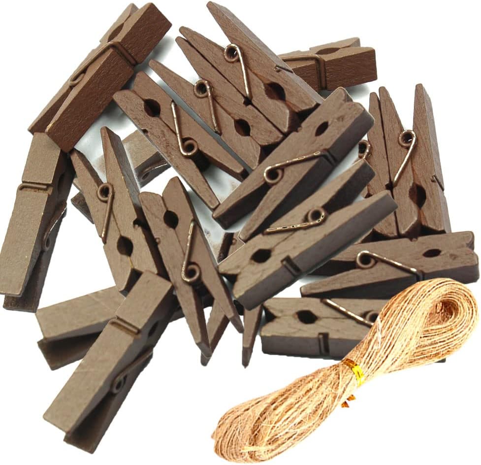 Amazon.com: Topxome 100pcs Mini Clothes Pins Natural Wooden Small ...