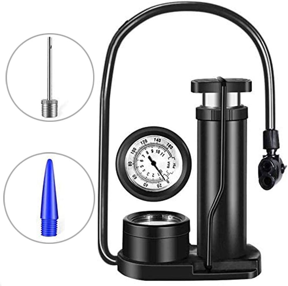 Bike Pump Portable bicycle pumps with Inflation Needle Mini Bike Floor ...