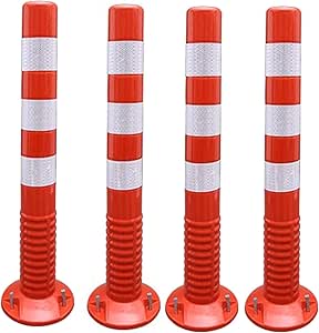 Amazon.co.jp: Soft Rubber Fixed Type Parking Bollard, 4 Traffic Road ...