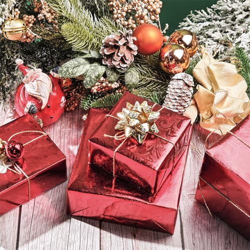 Snapklik.com : LeZakaa Red Gift Wrapping Paper - Vintage Floral ...