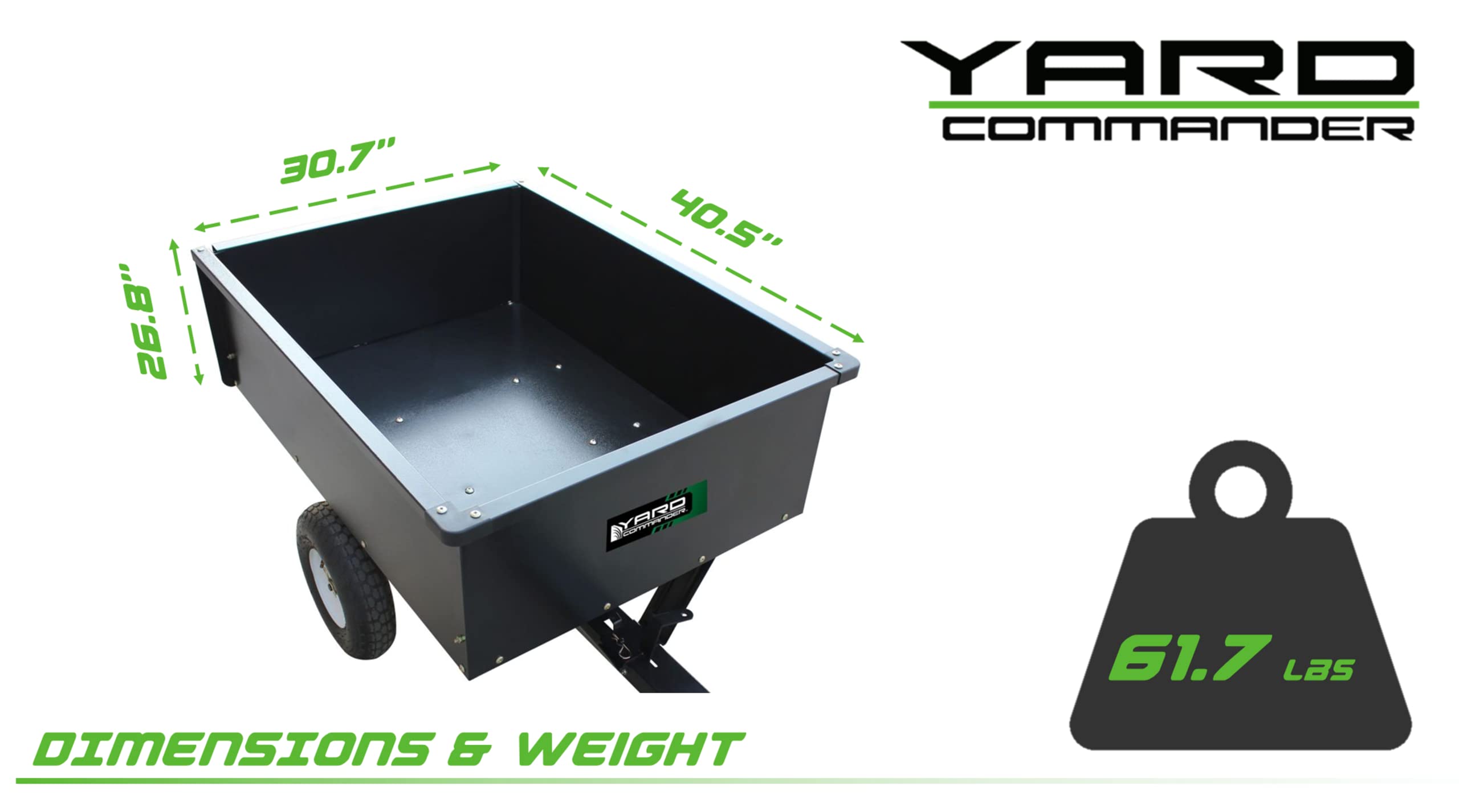 Snapklik.com : Yard Commander - 400LB Heavy Duty Tow Behind ATV Trailer ...