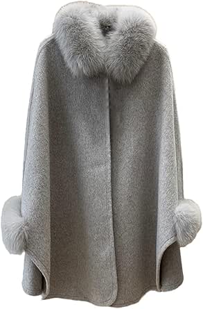 Amazon.com: Women's Streetwear Shawl Cashmere Wool Cape Autumn Winter ...