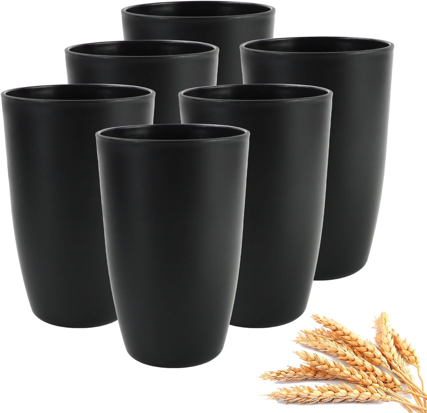 Amazon.com | BUSOKIP Wheat Straw Cups 20 OZ Set of 6, Unbreakable ...