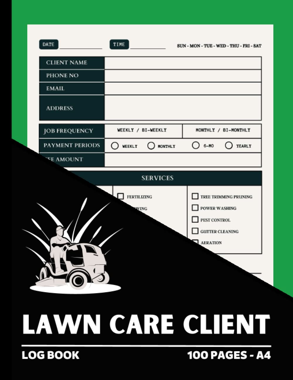 Lawn Care Client Log Book: Record Customer Information for Landscaping ...
