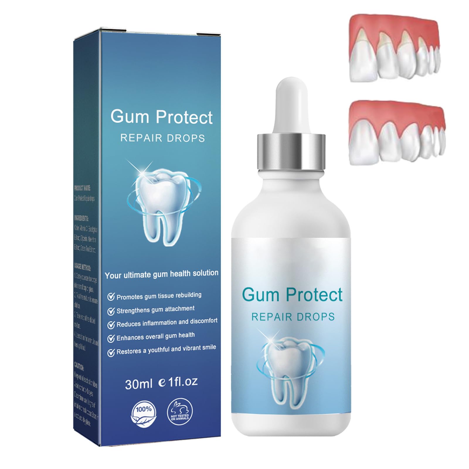 Guegine Natural Gum Restore Plus Liquid Drops Mouthwash for Adults Gum ...