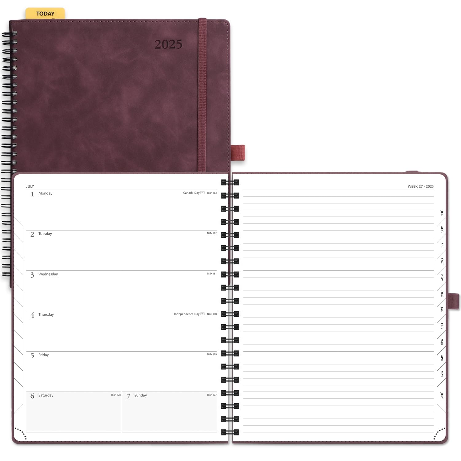POPRUN 2025 Weekly Planner Notebook [Large Size 8.5'' x 10.5''], Agenda ...