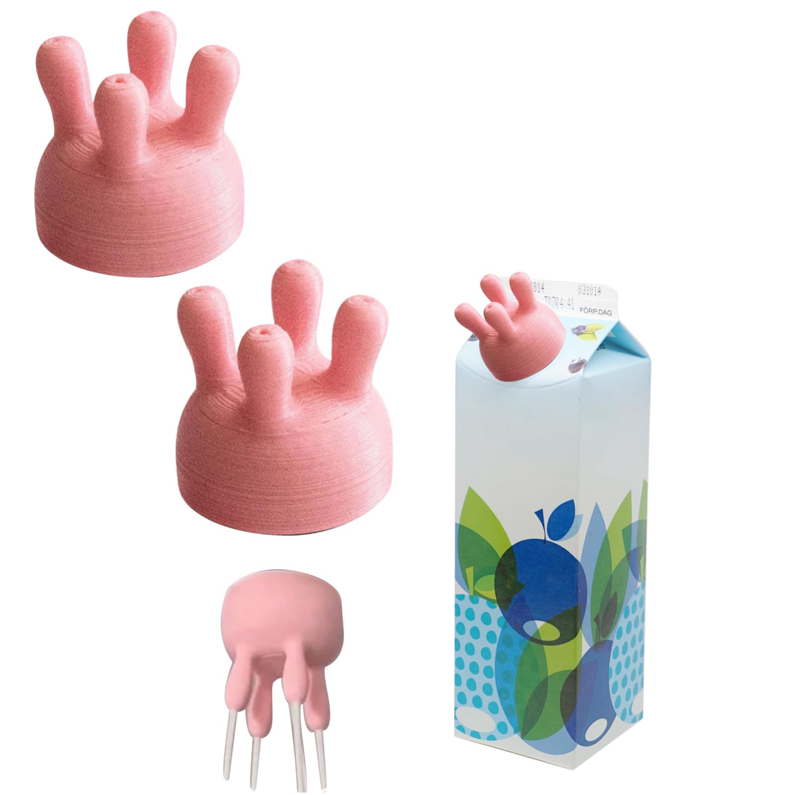 2PCS Cow Udder Milk Carton Cap, Funny Pouring Milk Bottle Cap, Boxed ...