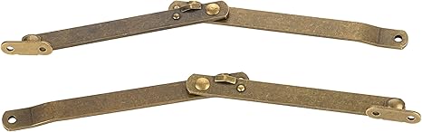 Heavy Duty Antique Brass Plated Lid Stay | Lid Support Hinges for Drop Front Desk, Trunk, Chest ...