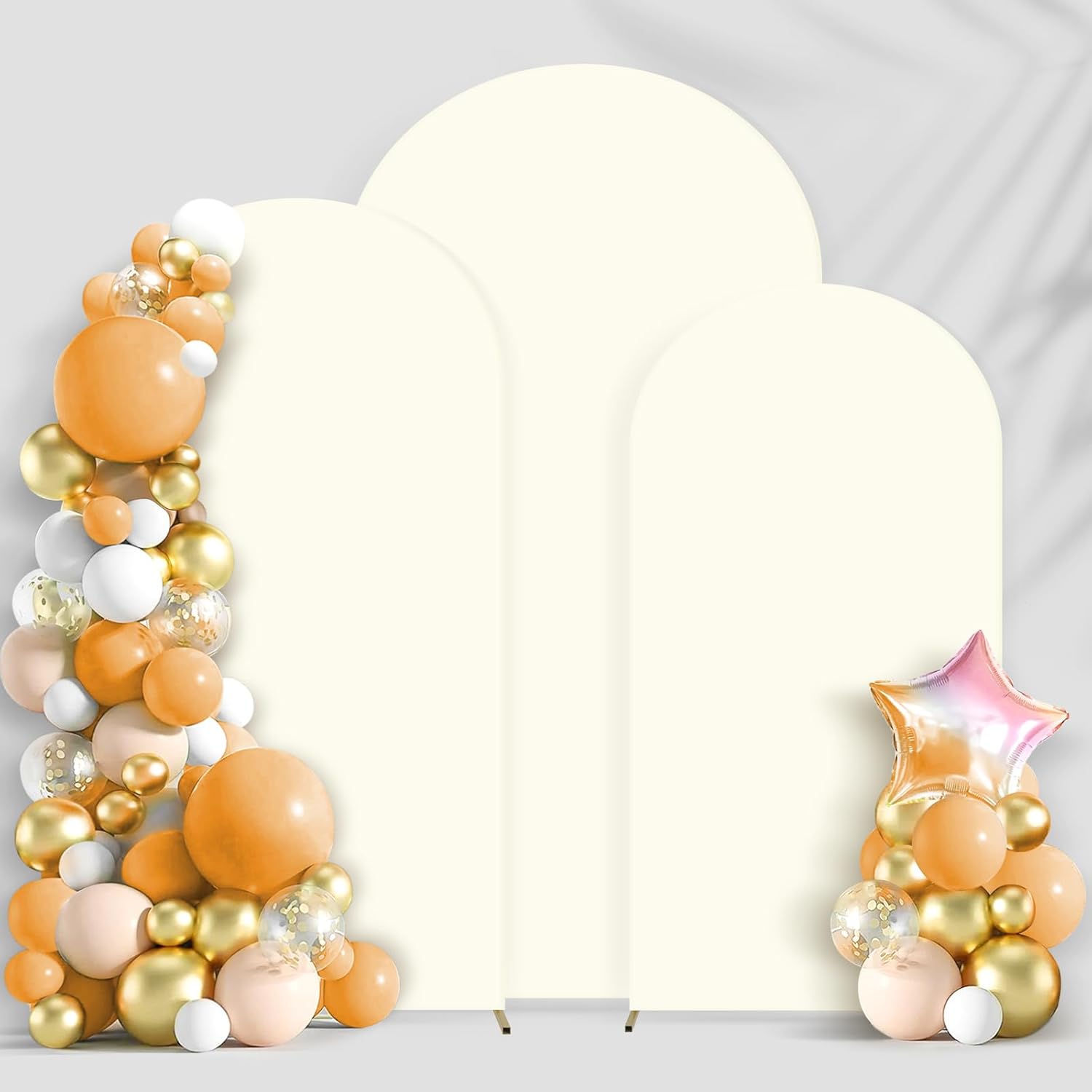 Amazon.com : Set of 3 Wedding Arch Backdrop Cover Ivory Wedding Arch ...