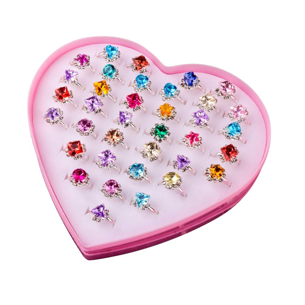 Buy Toyvian Kids Rings Toy Diamond Rings Princess Pretend Play Rings ...