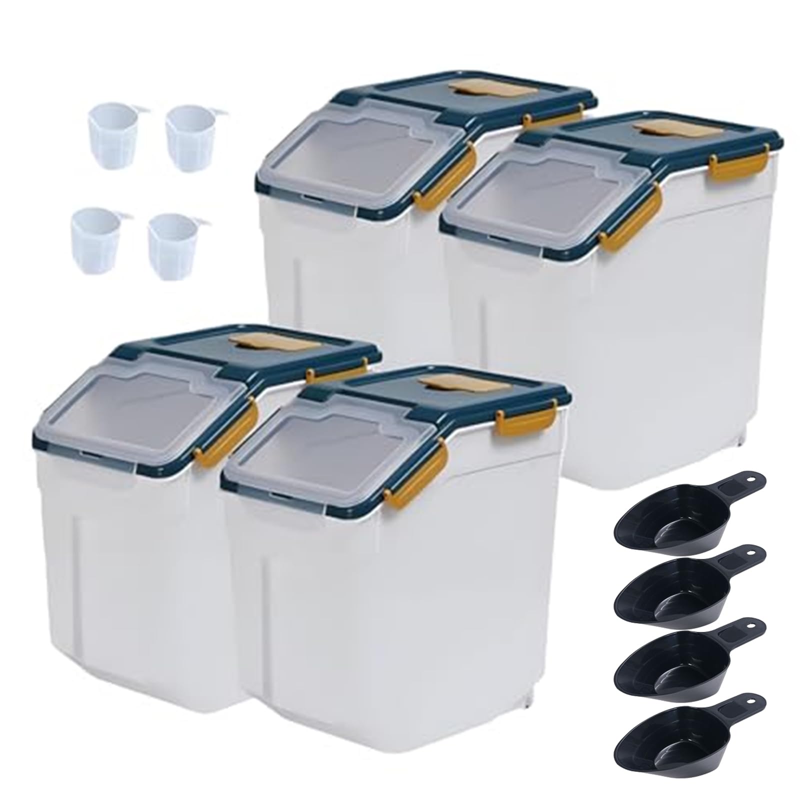 Amazon.com: Begino Large Flour Storage Container Bin 25lb, 4Pack ...