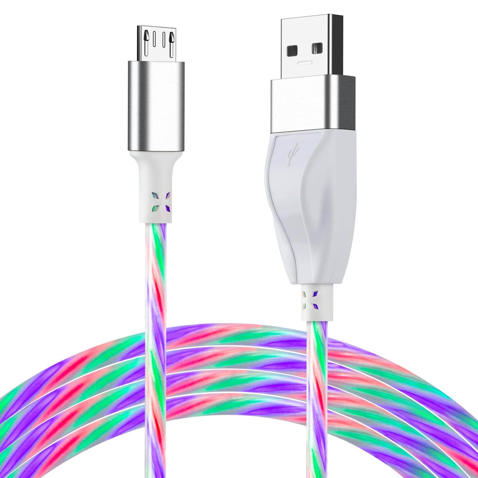 Amazon.com: Aolcev Micro USB Cable Android Charger, 5FT Light Up ...