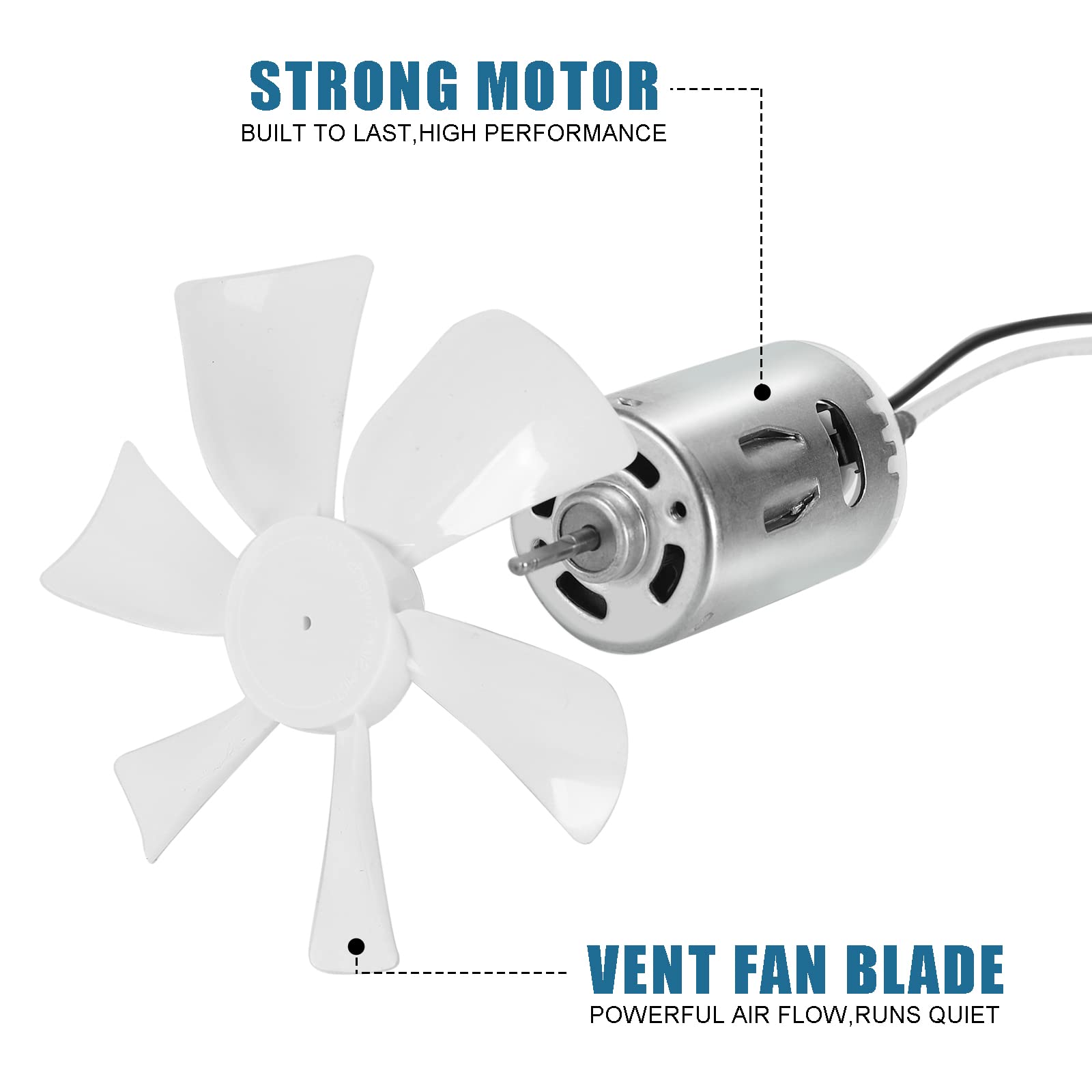 Snapklik.com : FSBCGT 6 Inch RV Vent Fan, 12V D-Shaft RV Fan Motor