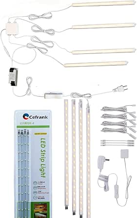 Cefrank (4) V-Shape Light Bars Kit and (4) 16inches Linkable LED Light ...