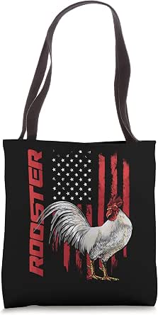 Amazon.com: USA Flag Rooster Chicken Gamefowl American Cockerel Tote ...