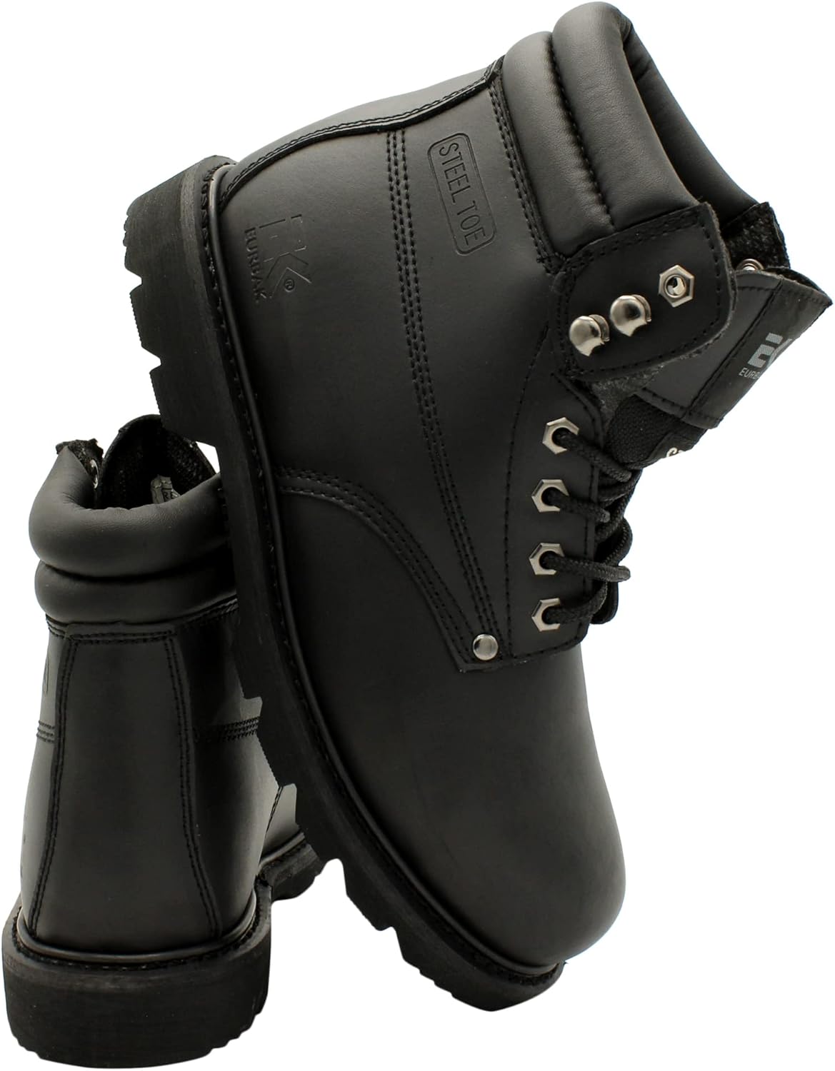 Amazon.com | Eurbak Men's Steel Toe Boot,Black,9 | Industrial ...