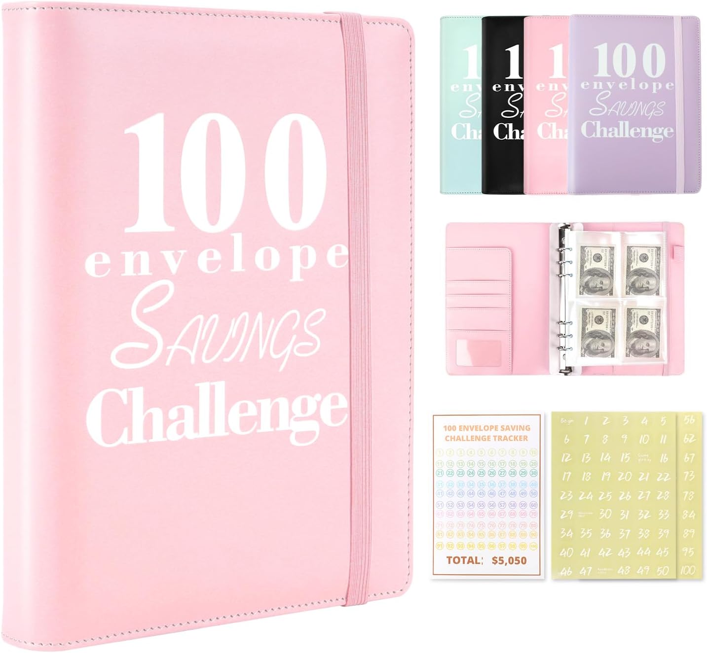 Amazon.com: 2Pack 100 Envelopes Money Saving Challenge, A5 Money Saving ...