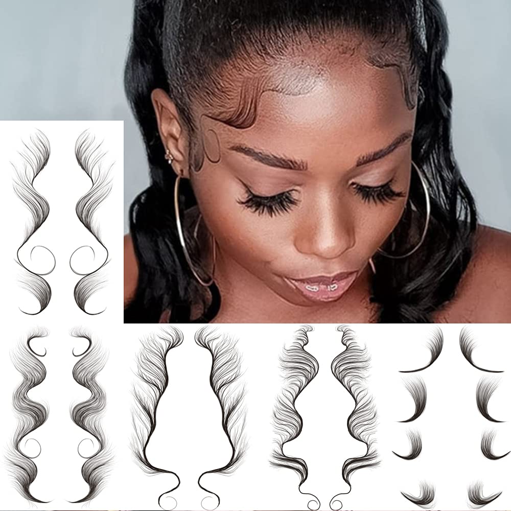 glaryyears 5 Sheets Hair Edge Tattoo Sticker Temporary Tattoos for ...