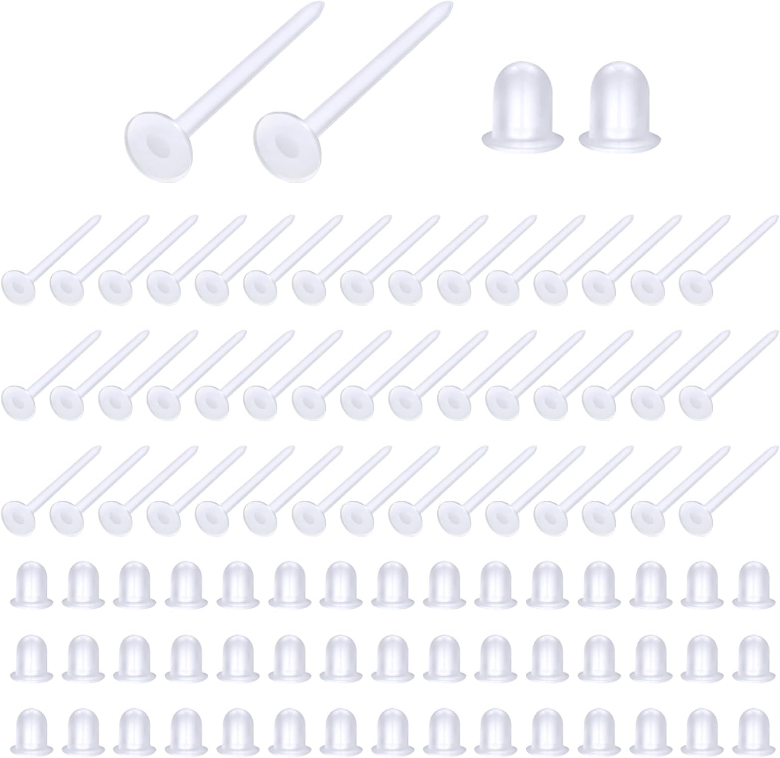 Amazon.com: AISHNE Clear Plastic Ear Piercing Retainers - 10 Pairs