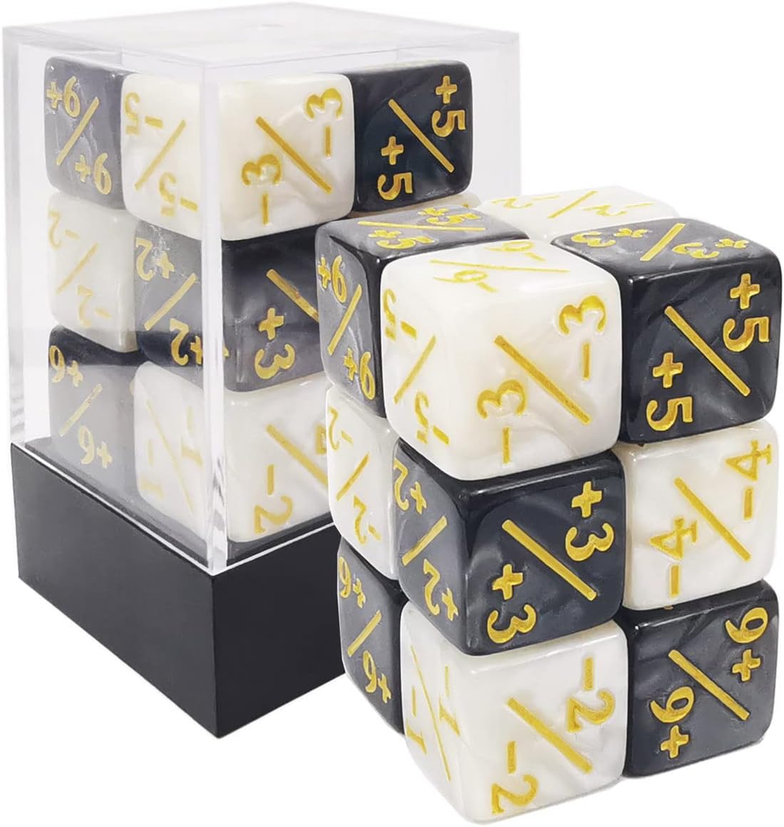 Amazon.com: 12pcs 16mm Positive and Negative D6 Dice Counters Set in ...