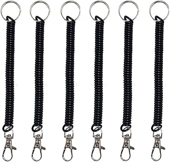 Spiral Retractable Spring Coil Keychain - Wrist Coil Keychains Anti ...