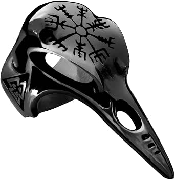 Stainless Steel Viking Crow Skull Ring for Men and Women Crow Skull ...