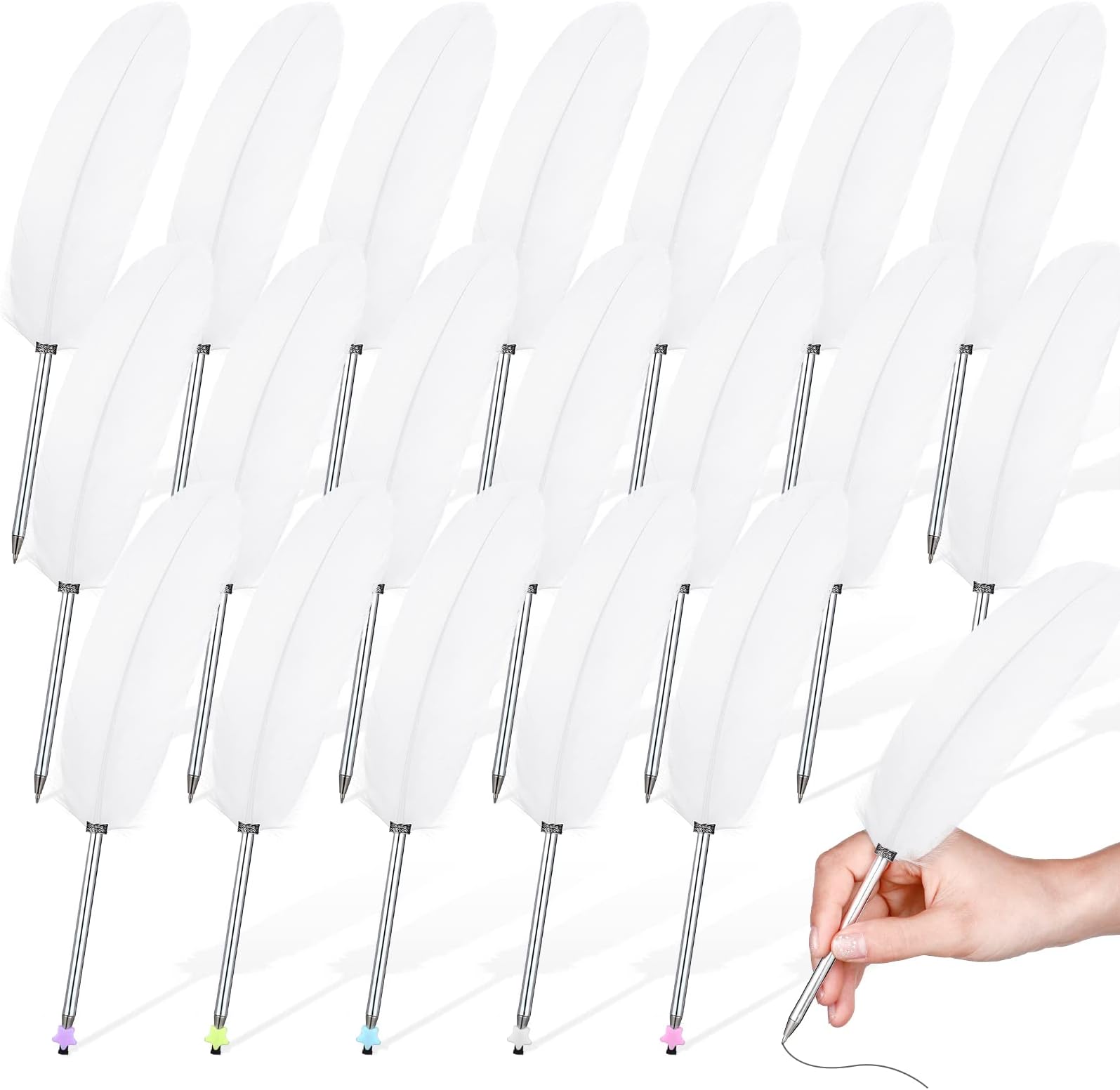 Amazon.com : DADITU Feather Pen Multiple Feather Colors Fashion ...