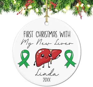 Amazon.com: Personalized First Christmas Liver Transplant Ornament ...