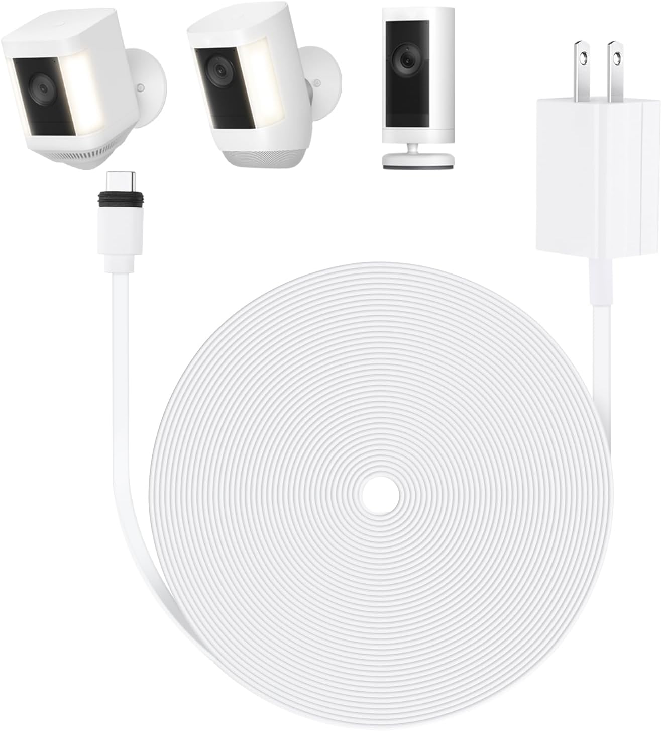 Amazon.com: 25ft/7.5m Weatherproof Charger Cable for Ring Spotlight Cam ...