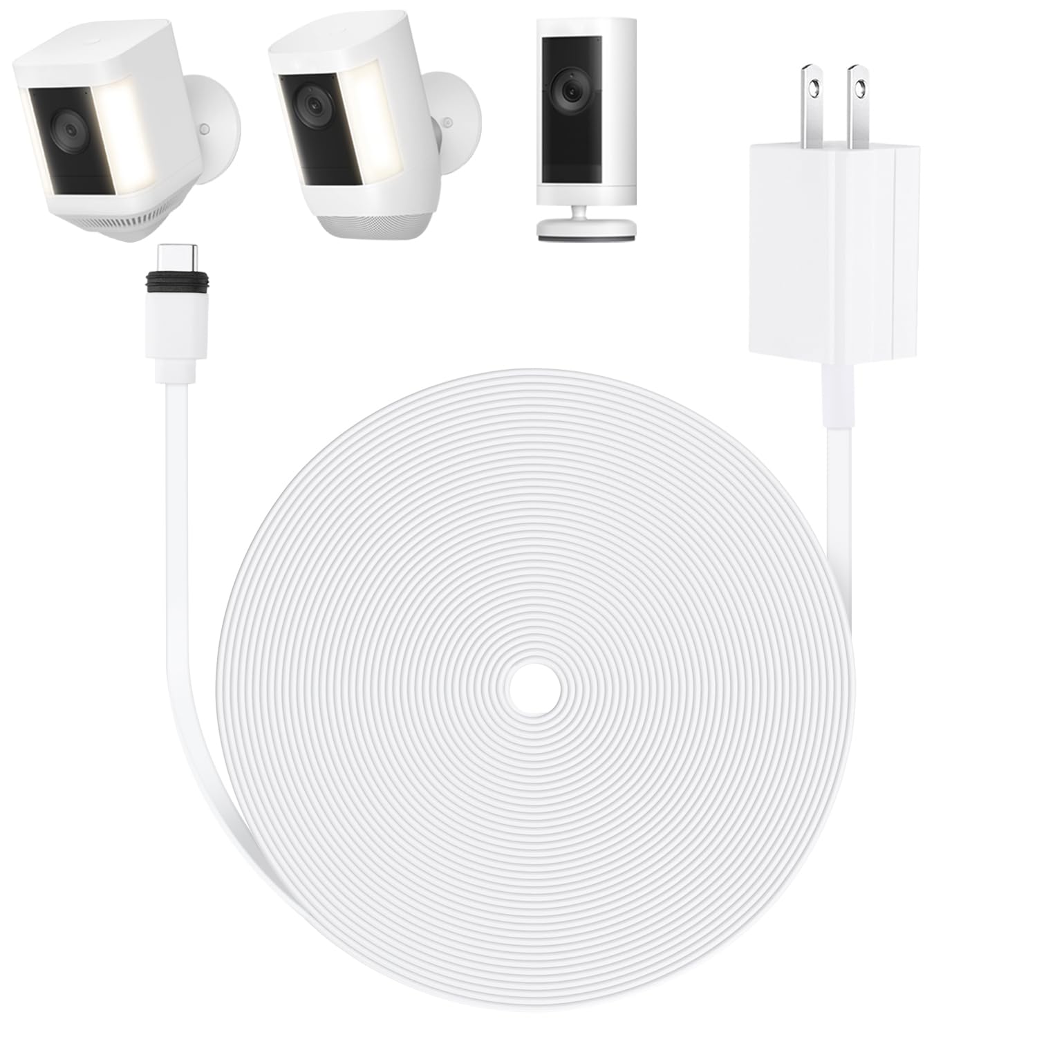 Amazon.com: ALERTCAM 25ft/7.5m Weatherproof Charger Cable for Ring ...