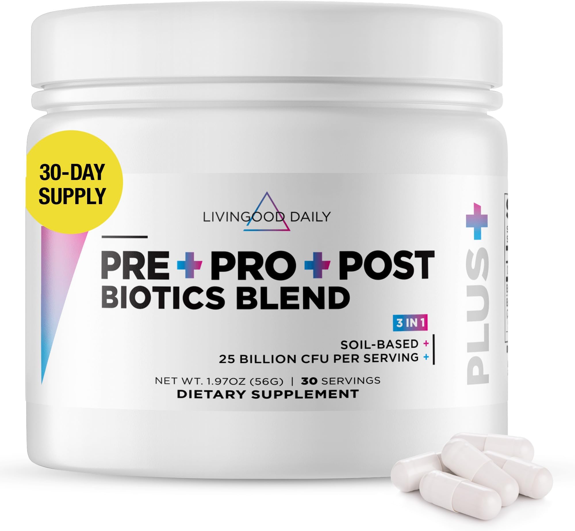Amazon.com: Livingood Daily Pre Pro Post Biotics Blend Powder ...