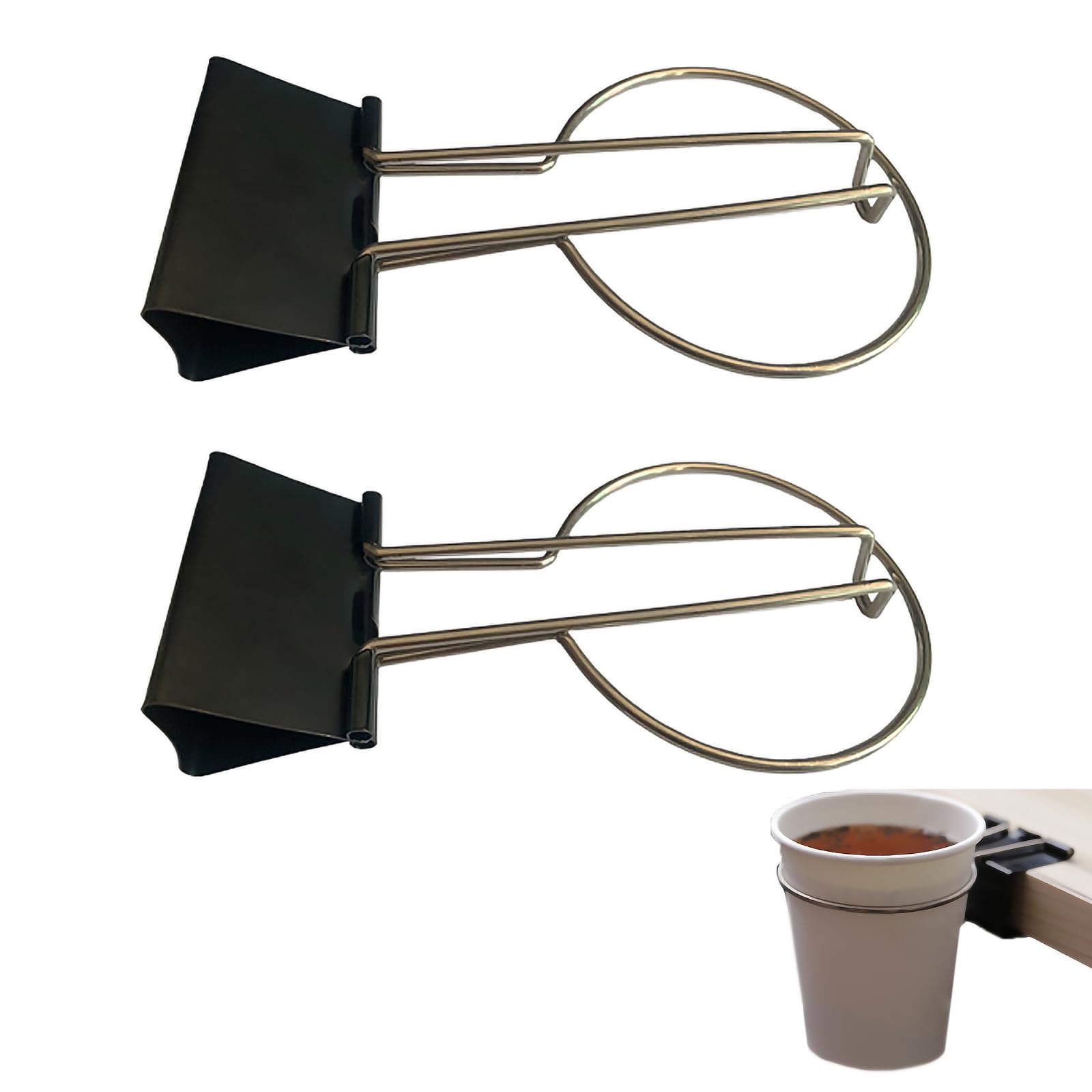 Amazon.com: 2 Pack Drink Cup Holder Clips for Table Edge, Desk Side ...