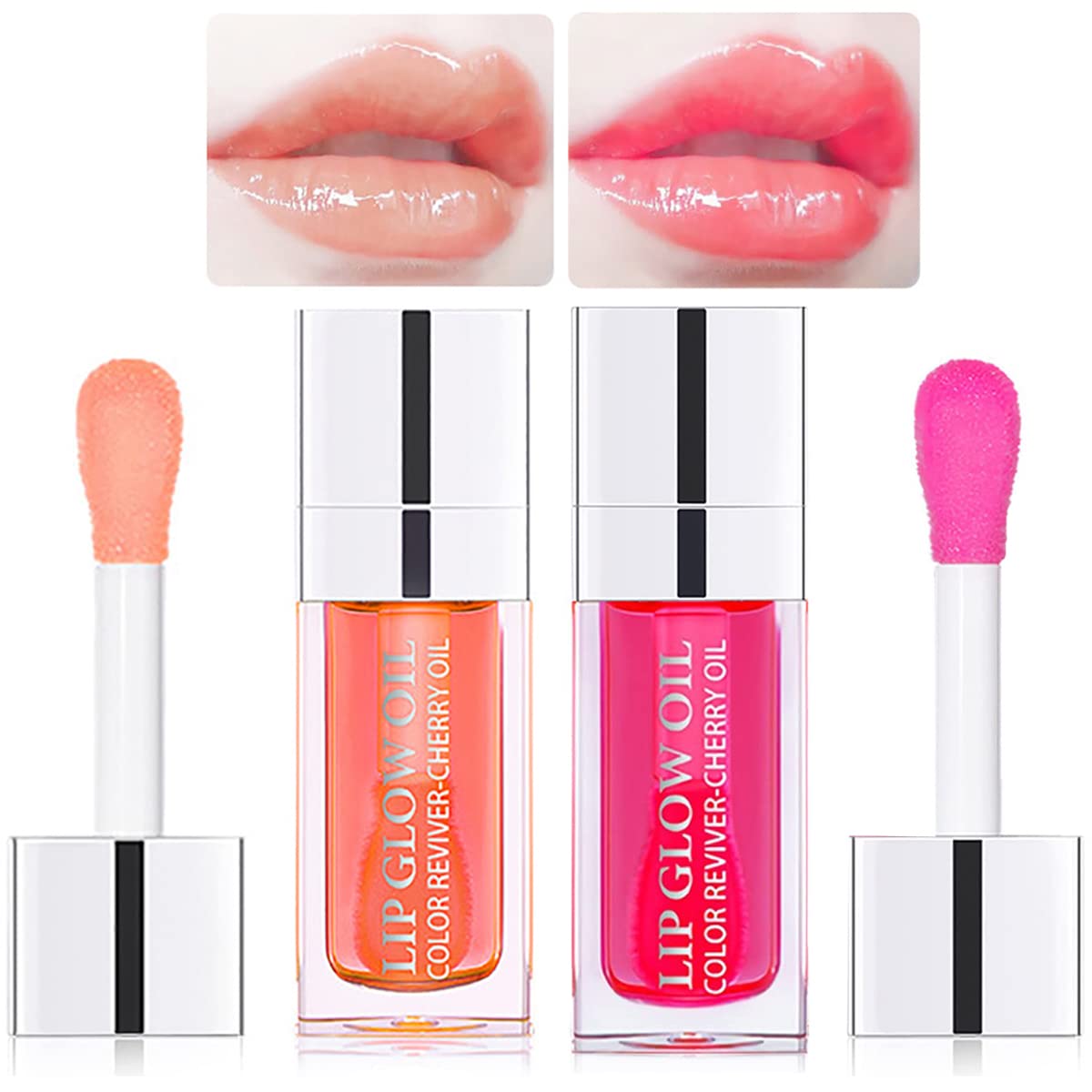 Amazon.com : 2 Set Lip Oil Hydrating Tinted Lip Balm, Plump Lip Gloss ...