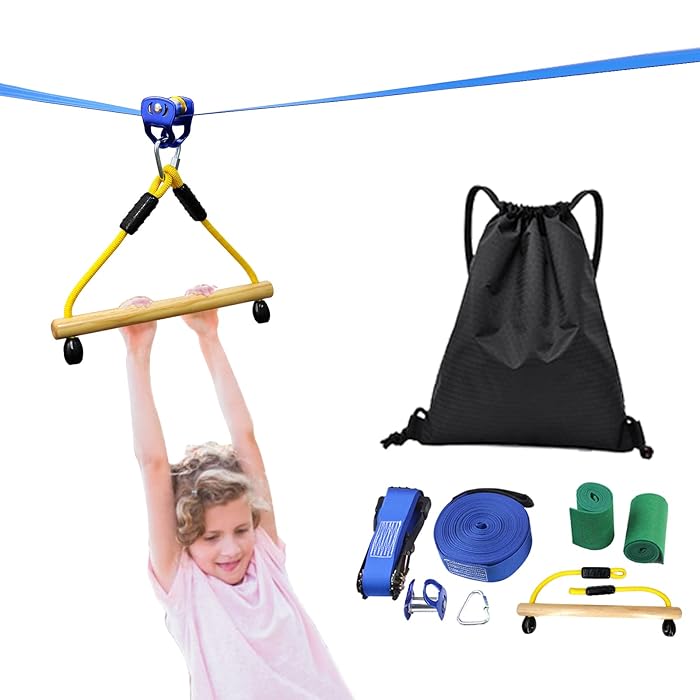 Buy Wikbok Ninja Slider Slackline Pulley with 50ft Ninja Slackline Zip ...