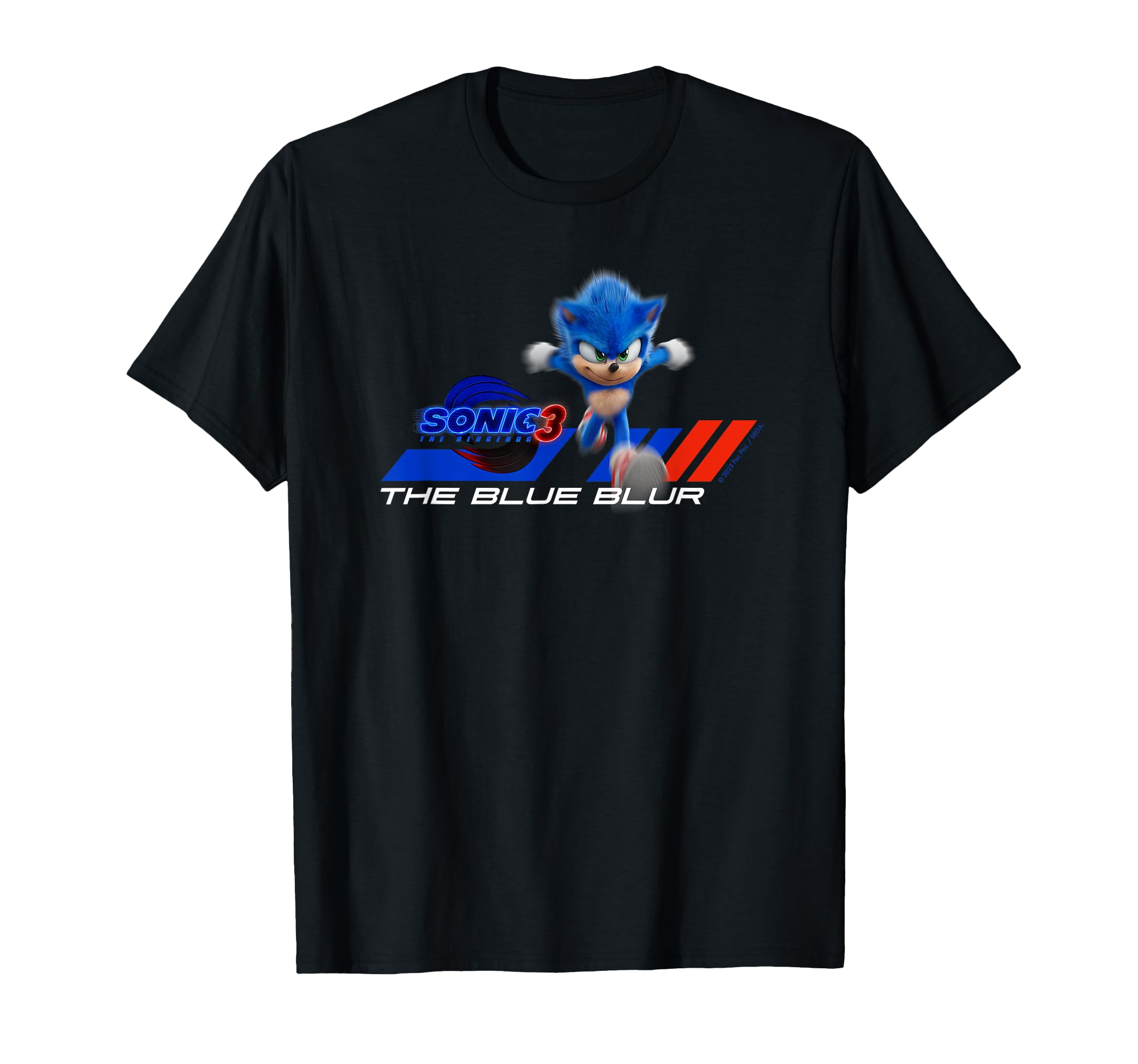 Sonic the Hedgehog 3 - Sonic "The Blue Blur" T-Shirt : Amazon.co.uk ...