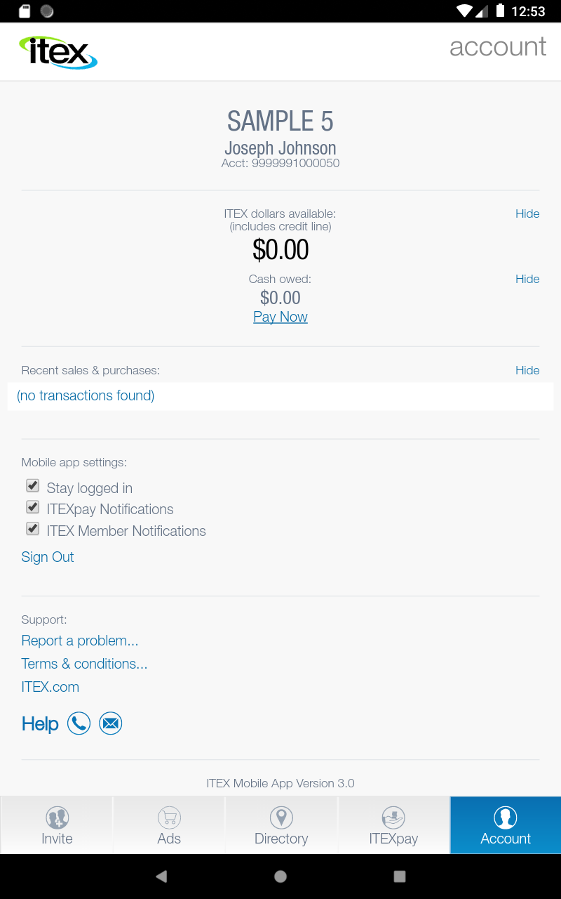 Aplicación ITEX Mobile en Amazon Appstore