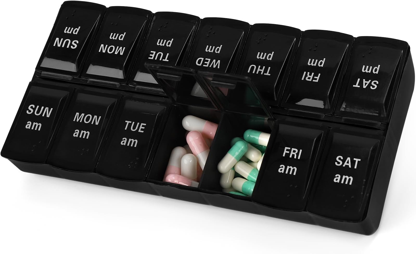 Amazon.com: Weekly 7 Day Large Pill Organizer, Travel Pill Box, Pill ...