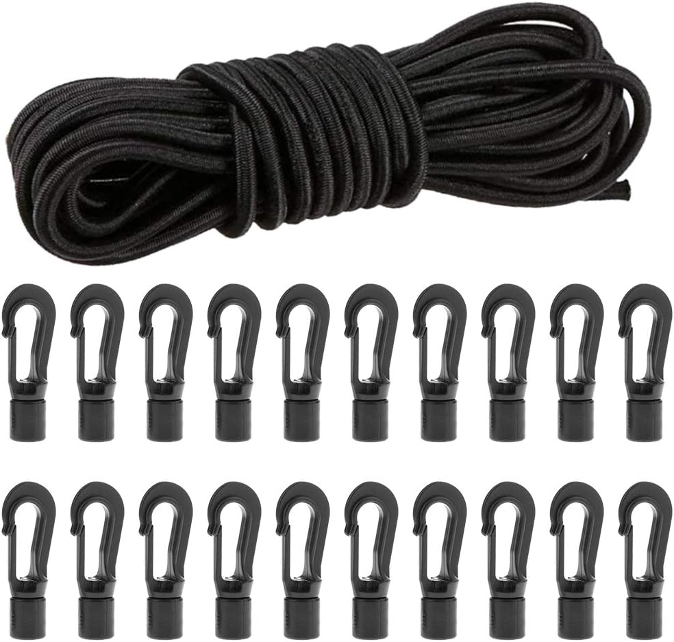 10 Pcs Bungee Shock Cord Hook for 1/4 inch and 3/16 inch Rope Terminal ...